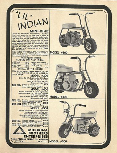 Vintage Mini Bike Magazine Ads and Brochures | OldMiniBikes.com